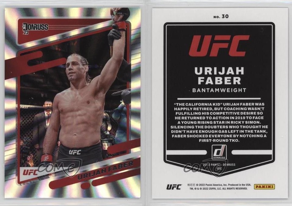 2022 Donruss UFC Holo Laser /99 Urijah Faber #30 1g59 | eBay