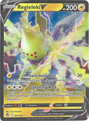 2022 Sword & Shield - Silver Tempest Regieleki V Basic/Rare Holo V #57 ...