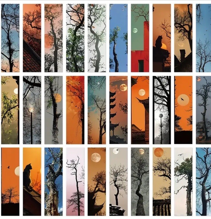 30 PC Bookmark Set Trees Landscape Scenery 1.5" x 6" New Free Ship 79 ...