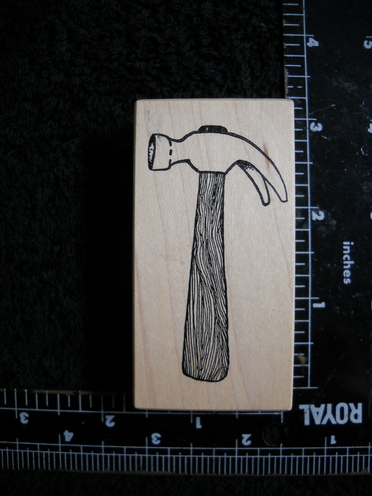 Hammer Rubber Stamp 1.5 x 3 inches Wood Backing 154 | eBay
