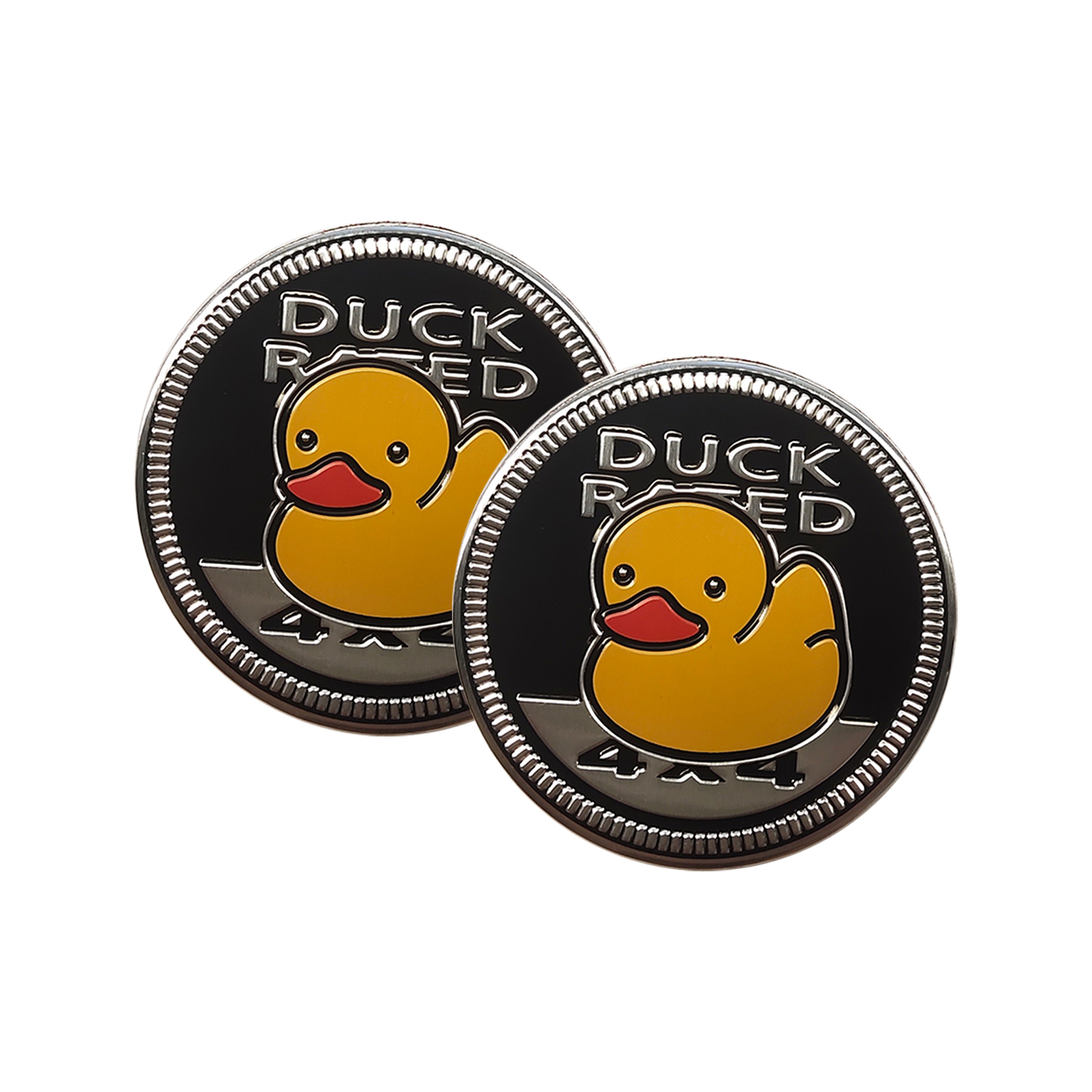 3D Metal Silver&Yellow Duck Rated 4x4 Emblem Round for WRANGLER YJ JL ...