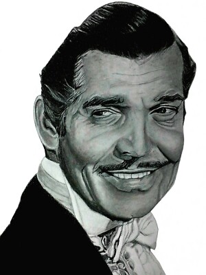 NEW! Rhett Butler (Clark Gable) drawing PRINT 8.5x11 Gone With The Wind ...