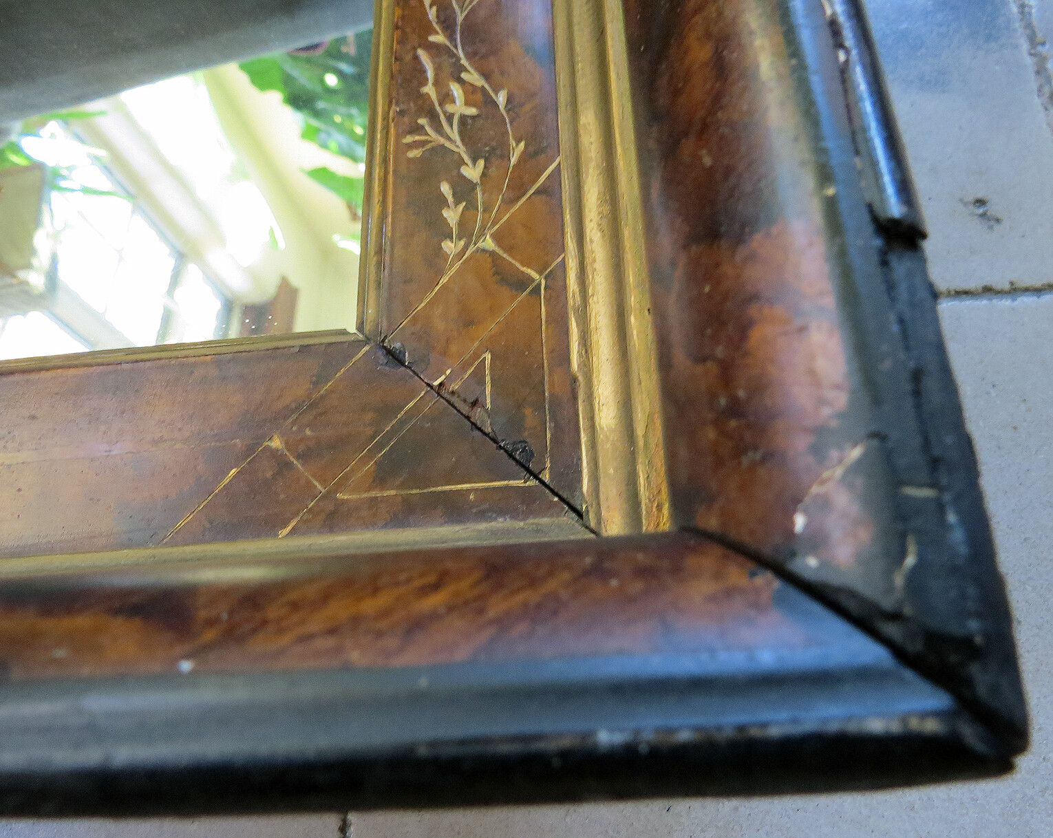 Antique Deep Picture Frame Mirror Eastlake Victorian Walnut Faux ...