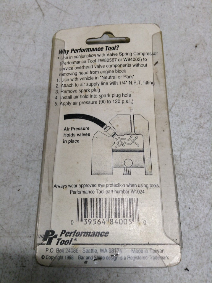 Performance Tool W84005 Air Hold Fitting, 14mm/18mm | eBay