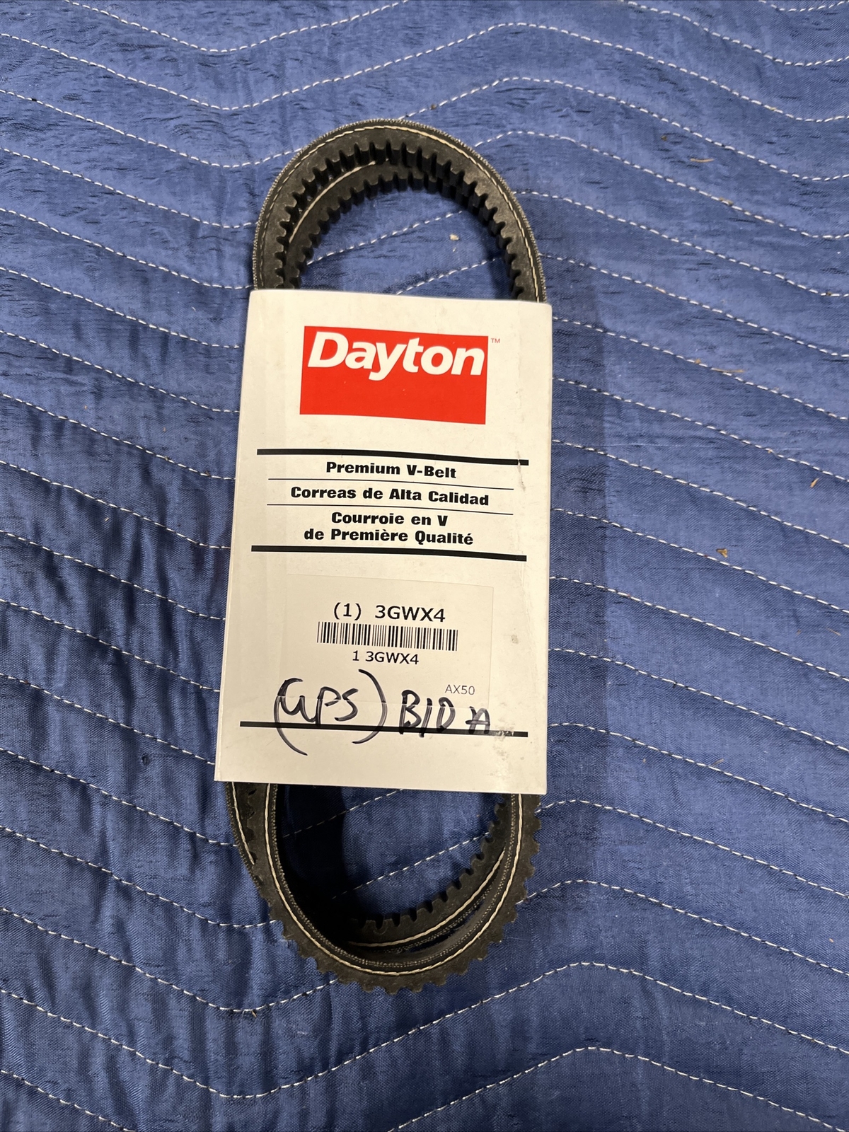 DAYTON 3GWX4 Cogged V-Belt,AX50,52in | eBay