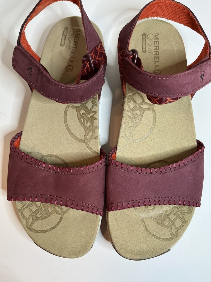 Merrell Women's Size 9 Port Red Leather Open Toe Hook Loop Sport ...