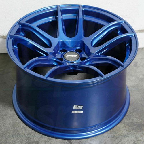 18x10.5 5x114.3 +22 ESR CS8 Wheels Apex Blue 18 Inch Concave Rims Set ...