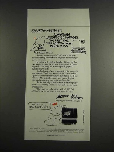 1984 Zenith Z100 Computer Ad - Ziggy | eBay