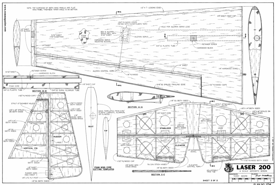 Lazer 200 72 inch Wing Span Sport Giant RC Model AIrplane Plans | eBay