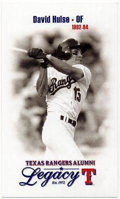 Texas Rangers Alumni Legacy Team Issued Postcard David Hulse SGA Color ...