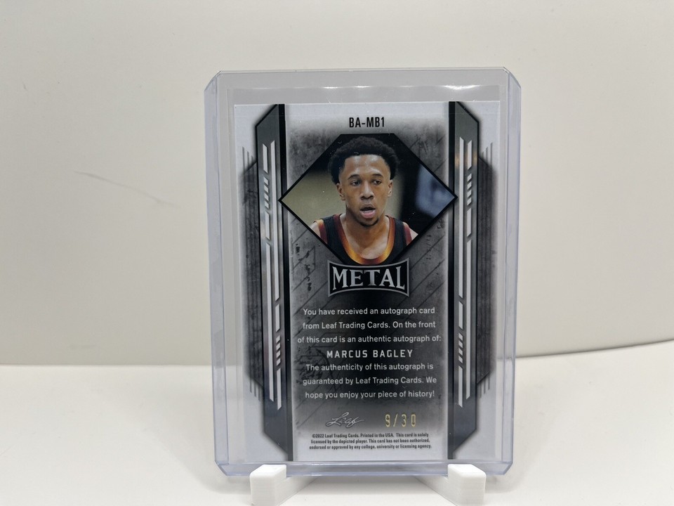 2021-22 Leaf Metal Basketball Marcus Bagley Purple Auto 9/30 #BA-MB1 ...