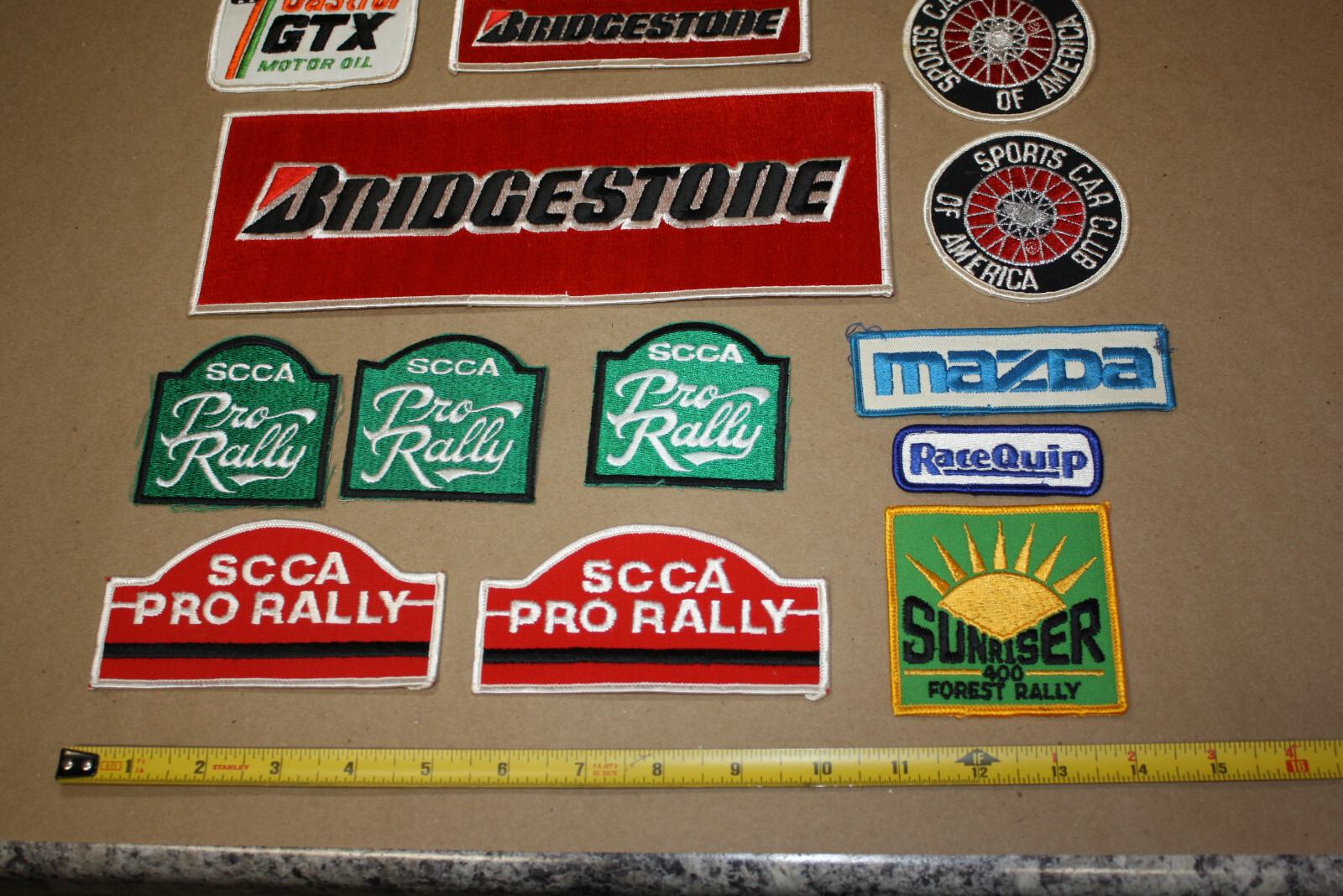 VINTAGE RALLY JACKET SHIRT PATCHES SCCA BRIDGESTONE MAZDA | eBay