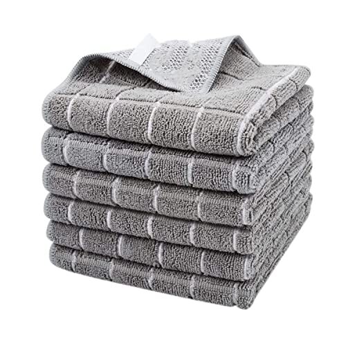6 Packs Classic Style Microfiber Kitchen Dish Cloth And Cleaning Towel ...