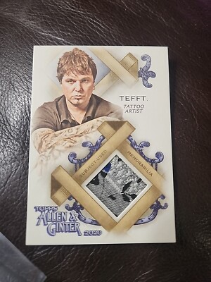 Steven Tefft 2020 Allen & Ginter Memorabilia Relic Tattoo Artist ...