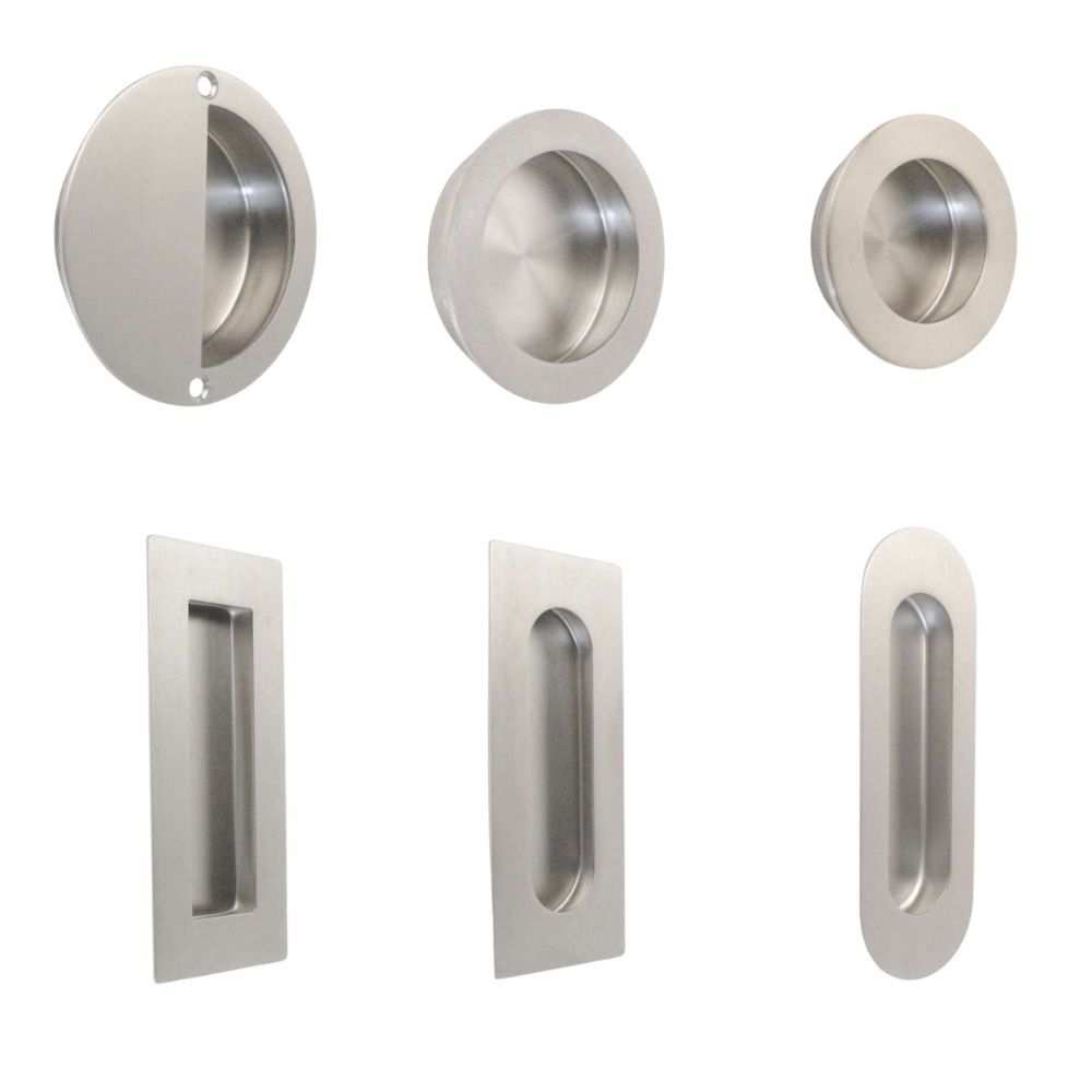 Flush Pull Recessed Sliding Door Handle Round Square Oval Oblong ...