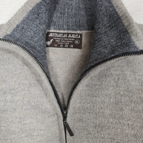 Artesanias Marcia 100% BabyAlpaca 1/4 Zip Mock Sweater Tan Light Brown ...