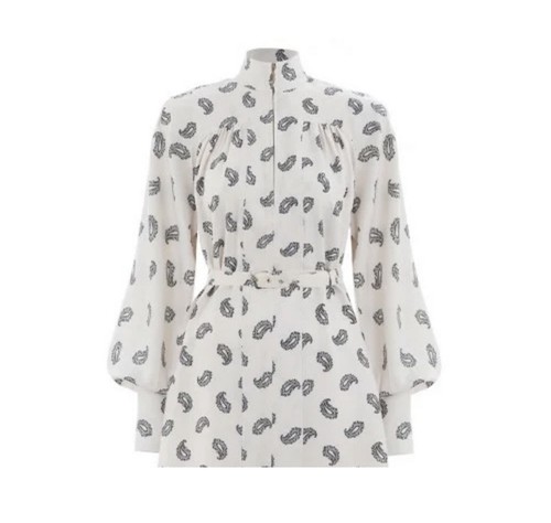 Zimmermann Whitewave Silk Shirt Blouse Top Paisley Cream Designer Size ...