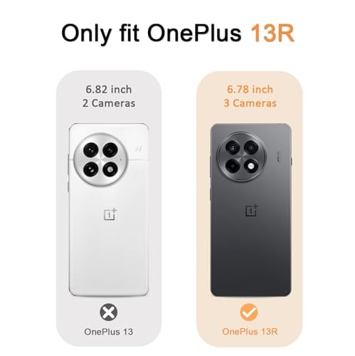 Case for OnePlus 13R, Anti-Fingerprint Faux Leather & TPU Shockproof ...