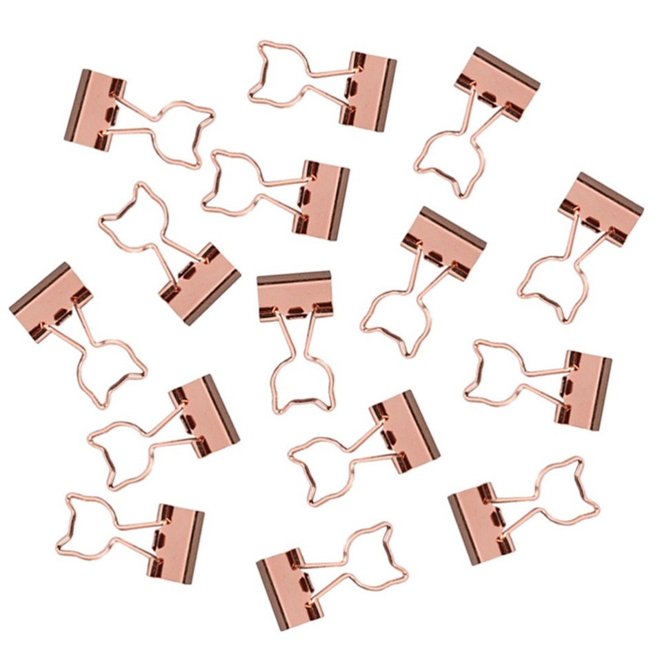 15 Pcs Office Stationery Supplies Document Clips Unique Paper Metal ...