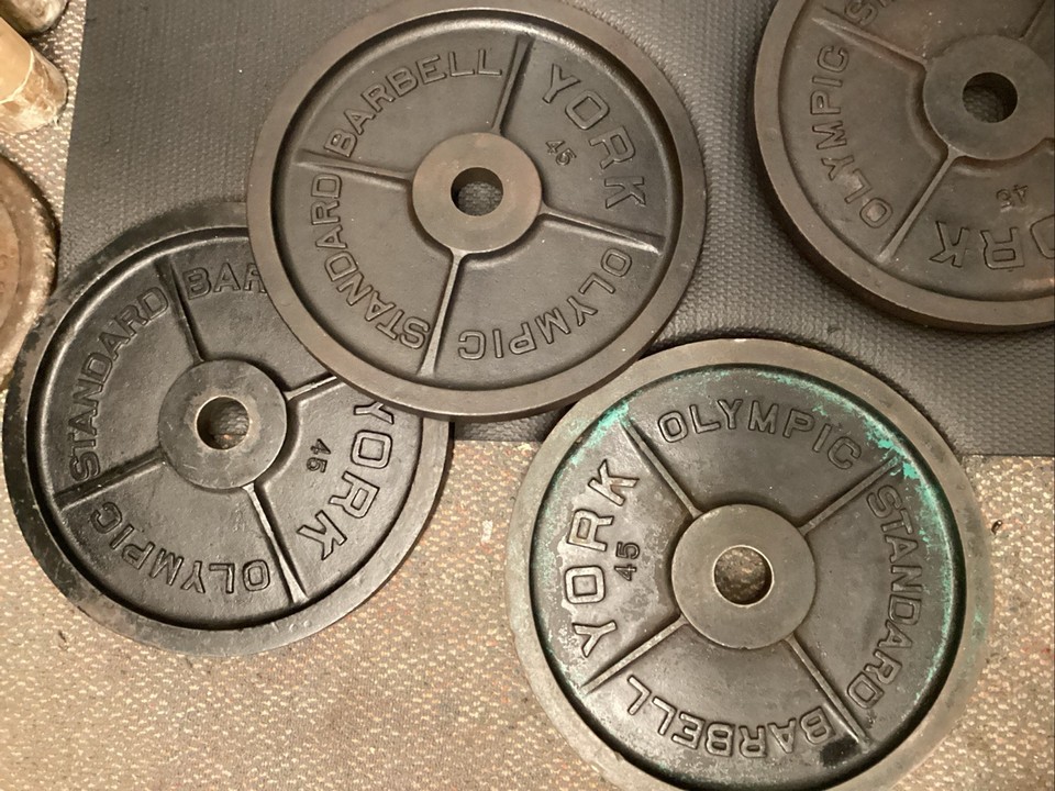 York Barbell Milled, Vintage, Olympic Weight Plate 45lb (Rare, Vintage ...
