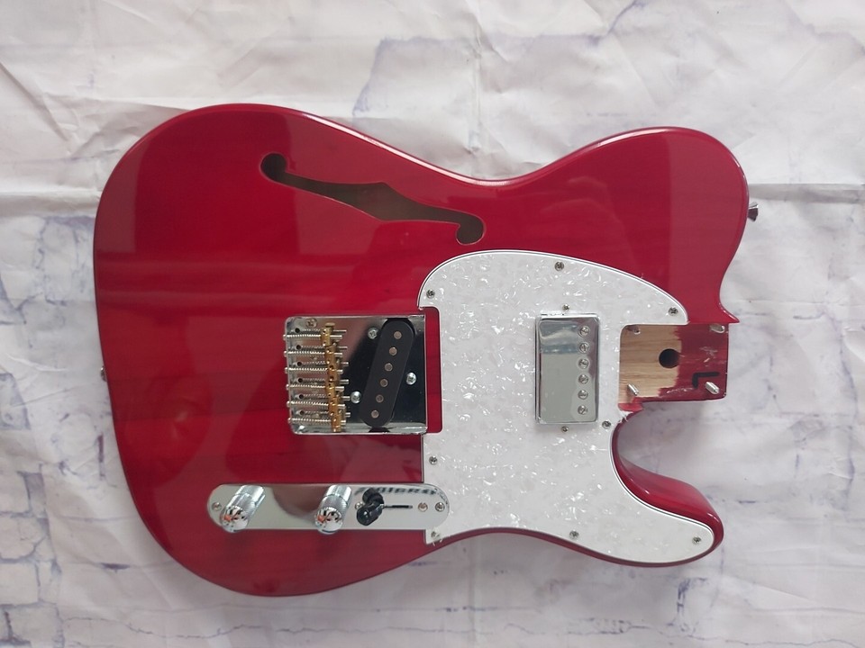 NEW LOADED Thinline TELE BODY Telecaster CANDY APPLE RED WHT PEARL ...
