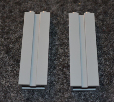 (2) 1x2x5 Light Gray Tall Column w/ Vertical Slot Bricks ~ New Lego ...