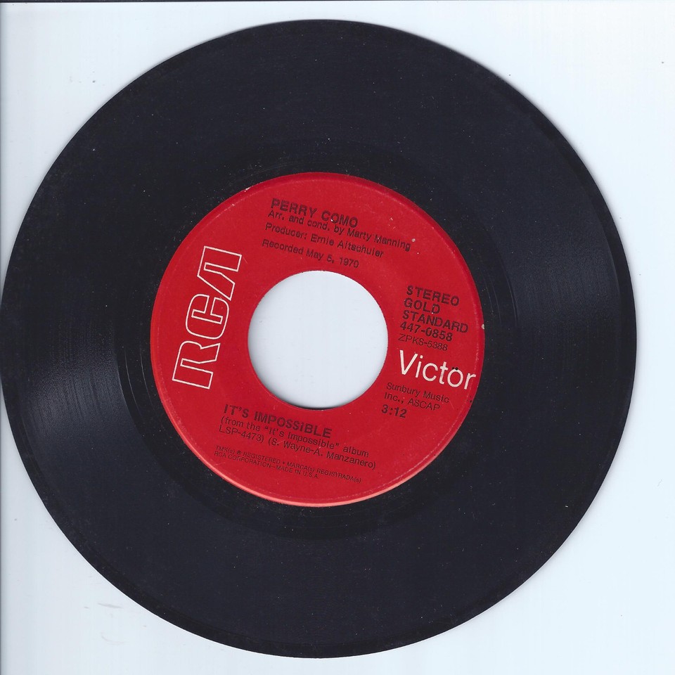 PERRY COMO Seattle VG+ 45 RPM REISSUE | eBay