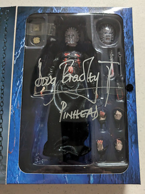 DOUG BRADLEY Signed Hellraiser Pinhead NECA Box Book Figure Auto Horror ...