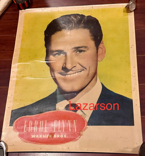 ERROL FLYNN RARE WARNER BROTHERS STAR PERSONALITY POSTER c1942 | eBay