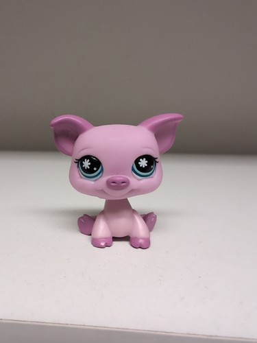 Littlest Pet Shop LPS #876 Pink Pig With Blue Star Design Eyes Preowned ...