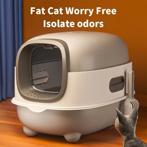 1pcs large-capacity cat litter box,odor isolation,dual-purpose,foldable ...