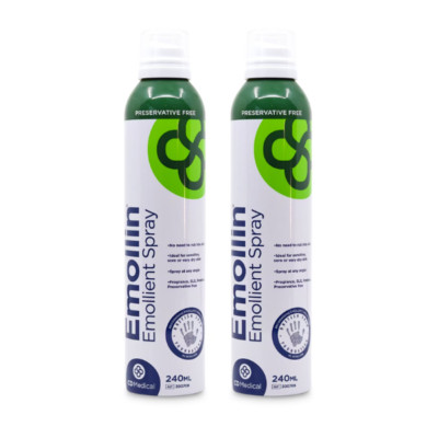 2 X Emollin Emollient Spray 240ml | Hydration & Relief for Dry ...