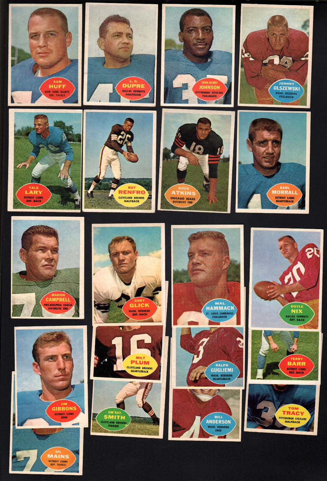 1960 Topps Football Lot With Stars 20 Different VG-EX+/EX Overall | eBay