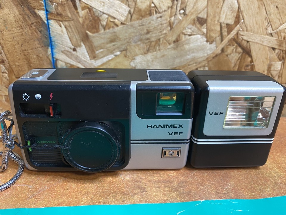 Retro Hanimex VEF pocket camera 110 film wide view close up silver With ...