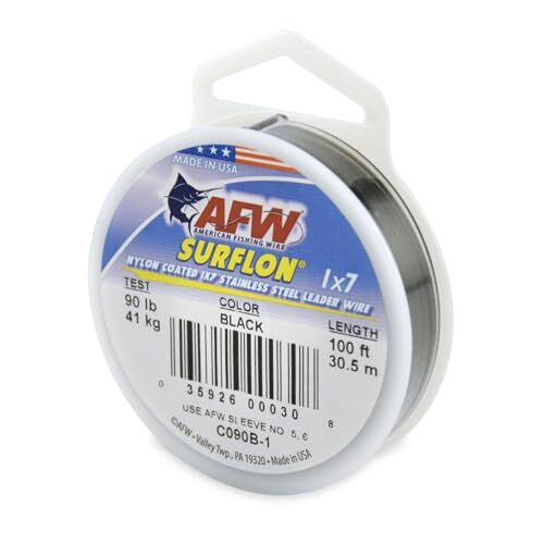 American Fishing Wire Surflon Nylon Coated 1x7 Stainless Steel Leader ...