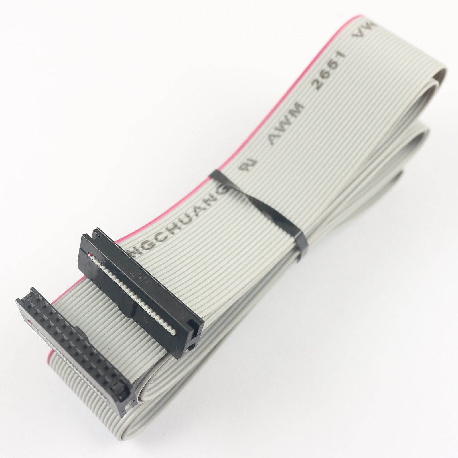 5Pcs 2mm Pitch 2x12 24 Pin 24 Wire IDC Flat Ribbon Cable Length 100CM ...