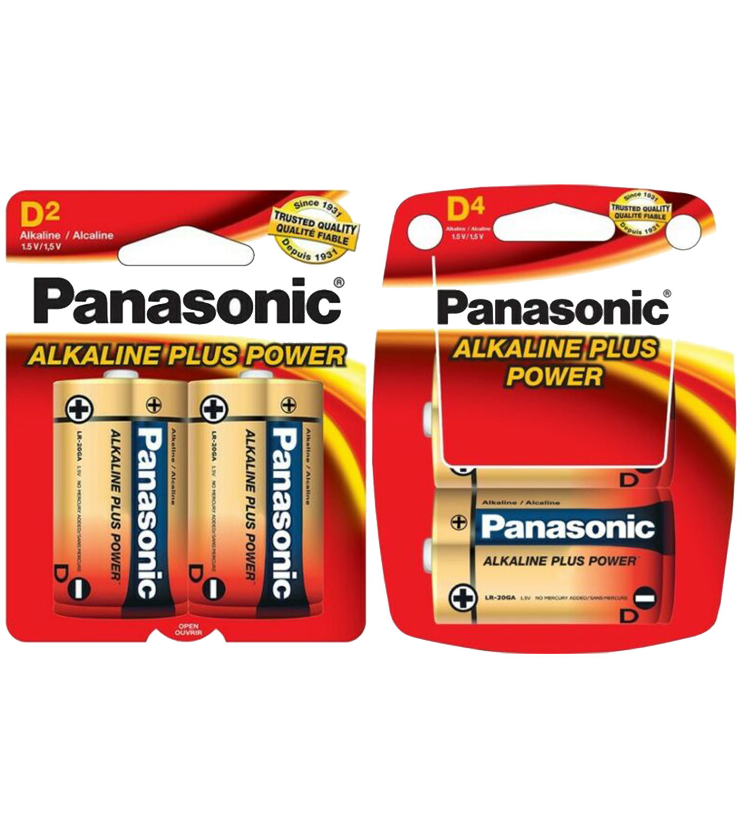 Panasonic Size D Alkaline Plus Power Battery (2 Pack or 4 Pack) | eBay