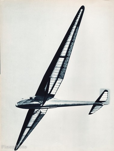 1930s Vintage AVIATION AIRPLANE Glider Sailplane Aerial Photo Gravure ...