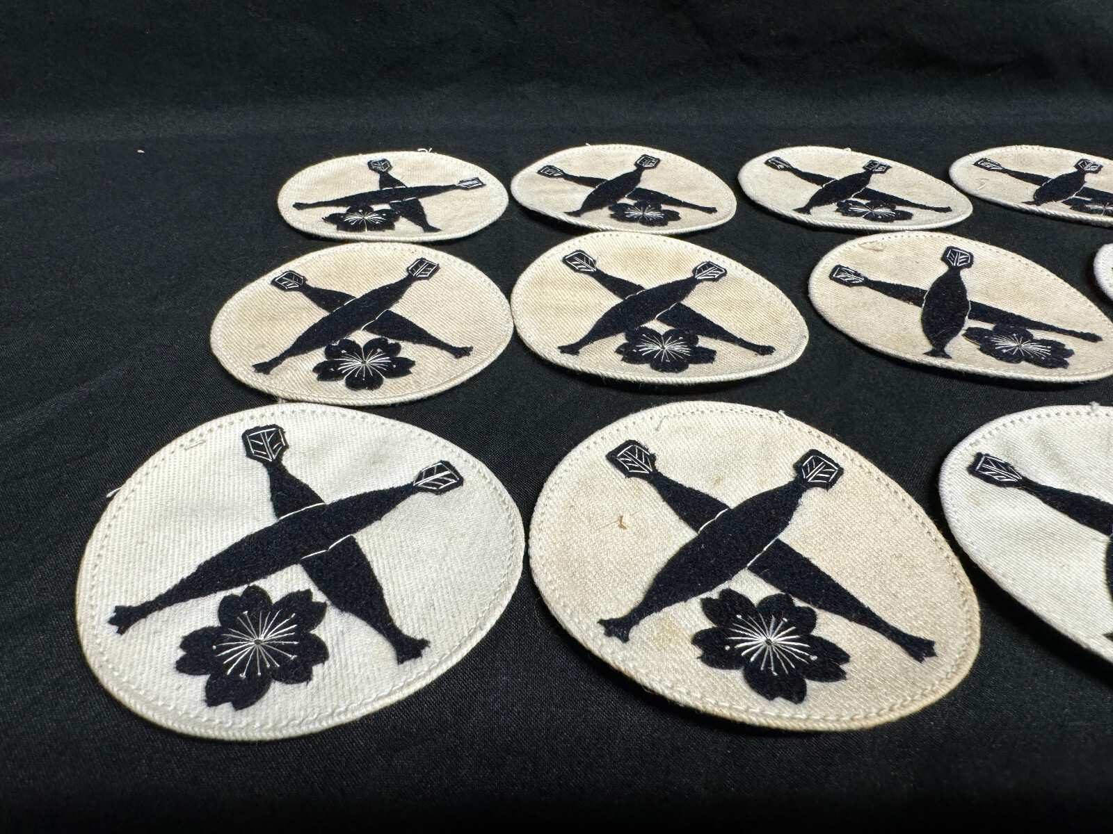 NOS WWII/2 Japanese Navy Seaman 1st Class black on white rating patch ...