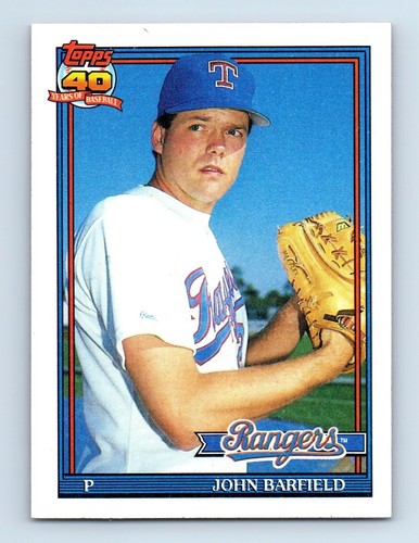 1991 Topps John Barfield Rookie Texas Rangers #428 | eBay