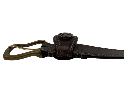 Browning Genuine Leather Slug Belt Dark Brown Patina Brass Buckle Men's ...