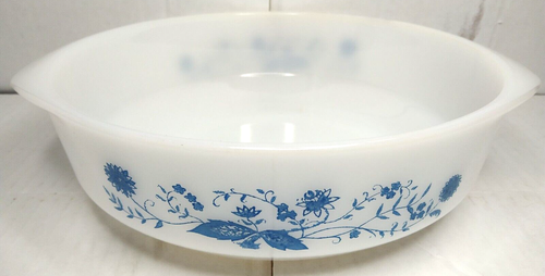 Crown Pyrex Opal 'Blue Onion' Round 3-Pint Casserole Dish no Lid [O-CR ...