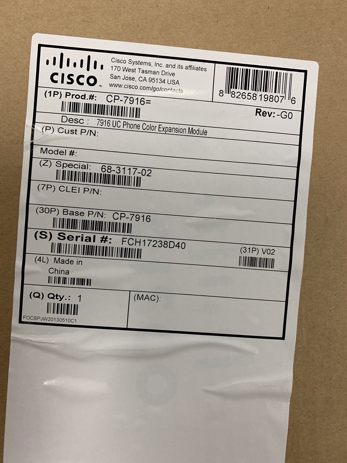 OPEN BOX Cisco CP-7916 IP Color Phone Expansion Module for Cisco 7975G ...