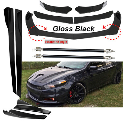 Front Bumper Lip Spoiler Splitter 86.6"Side Skirt Rear For 2013-2016 ...