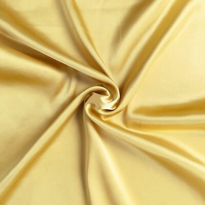 Indian Satin Fabric 4YD Dressmaking Tunic Top Material Sewing Gold ...