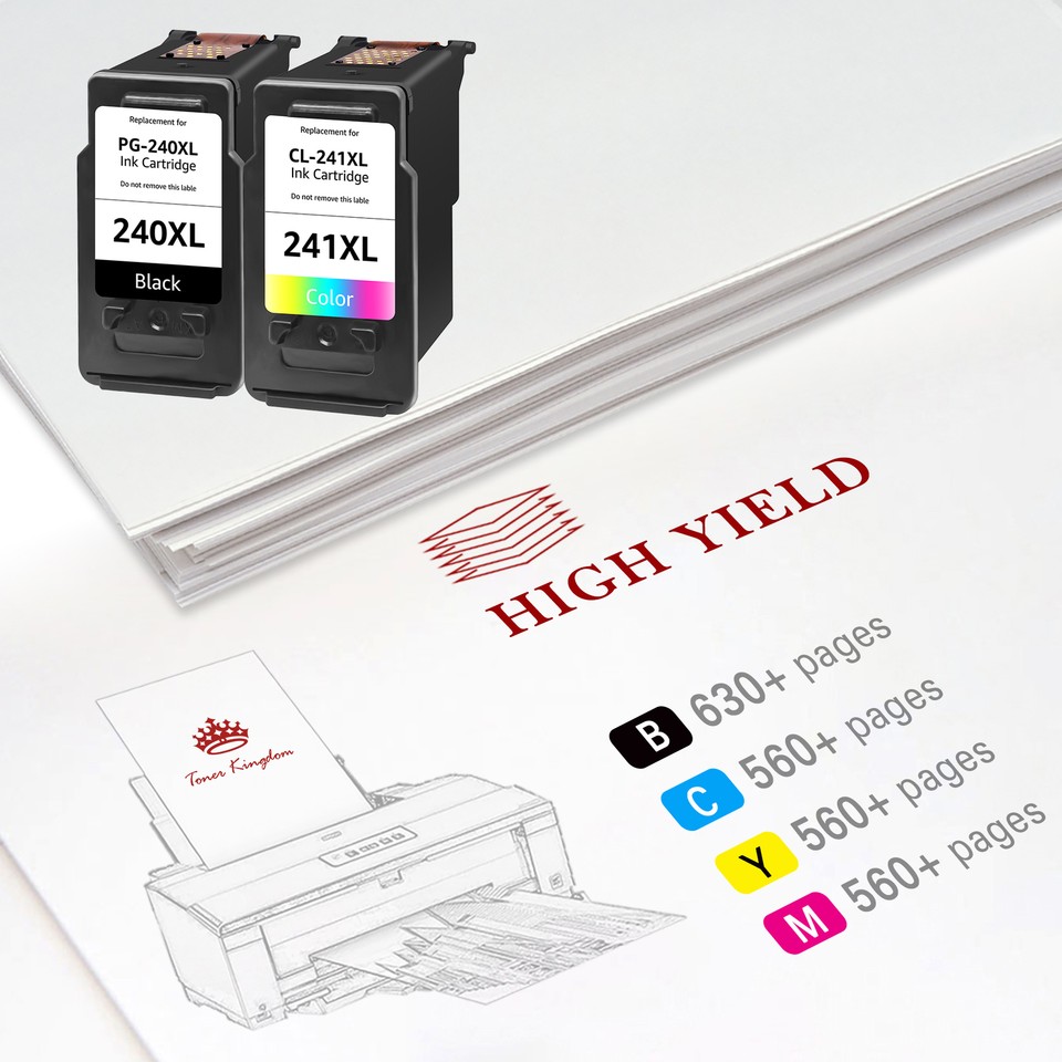 Ink Cartridge for Canon PG-240XL CL-241XL PIXMA MX392 MX432 MG3220 ...