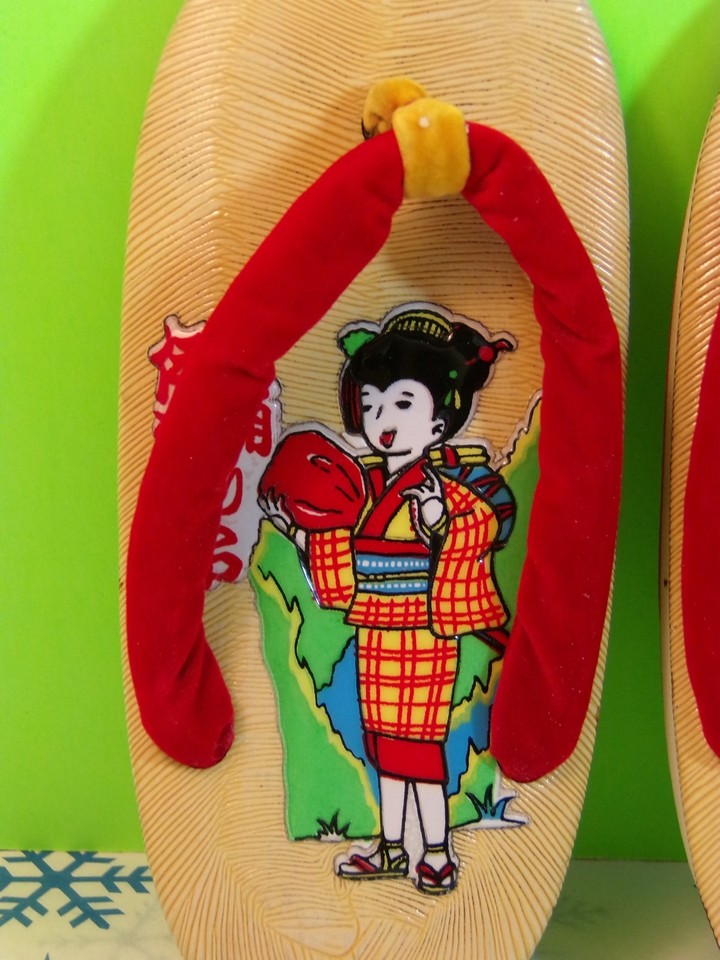 Children's Asian Style Red Slip On Sandals Red Brown Gift | eBay