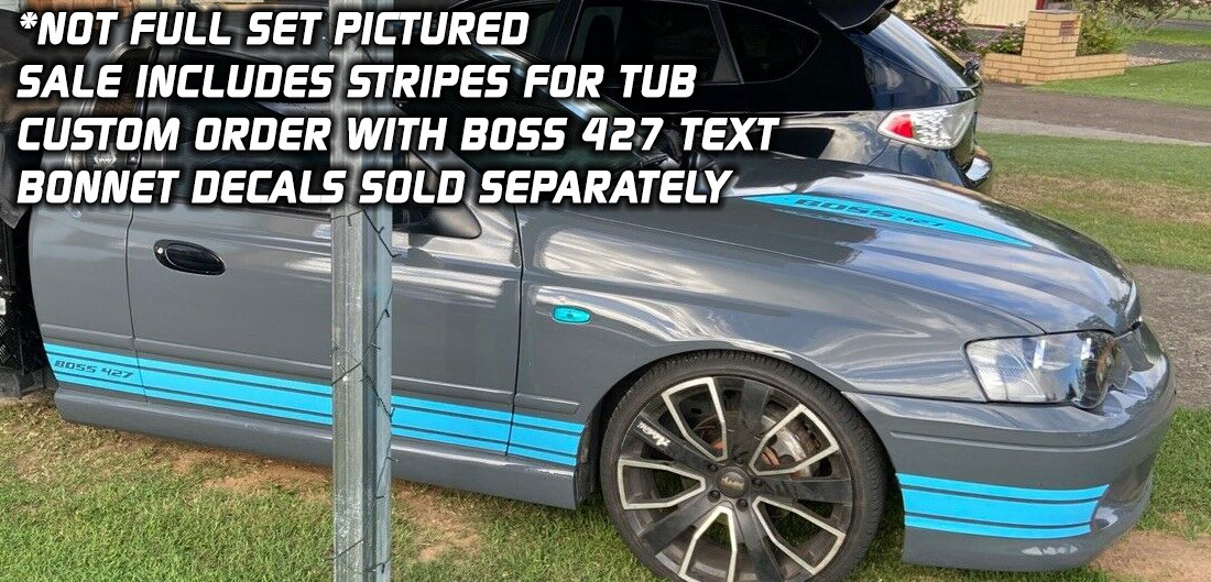 PAIR BA BF FORD FPV FALCON XR6 XR8 UTE SIDE STRIPES CUSTOMIZED STICKERS ...