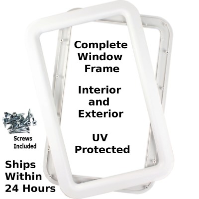 RV Entry Entrance Door Window Frame White Camper Trailer 5th Wheel ...