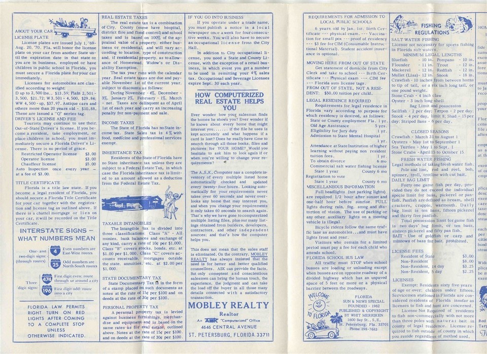 Florida Sun & News Special Newsletter 1969 IBM Punch Card Sorter Tampa ...